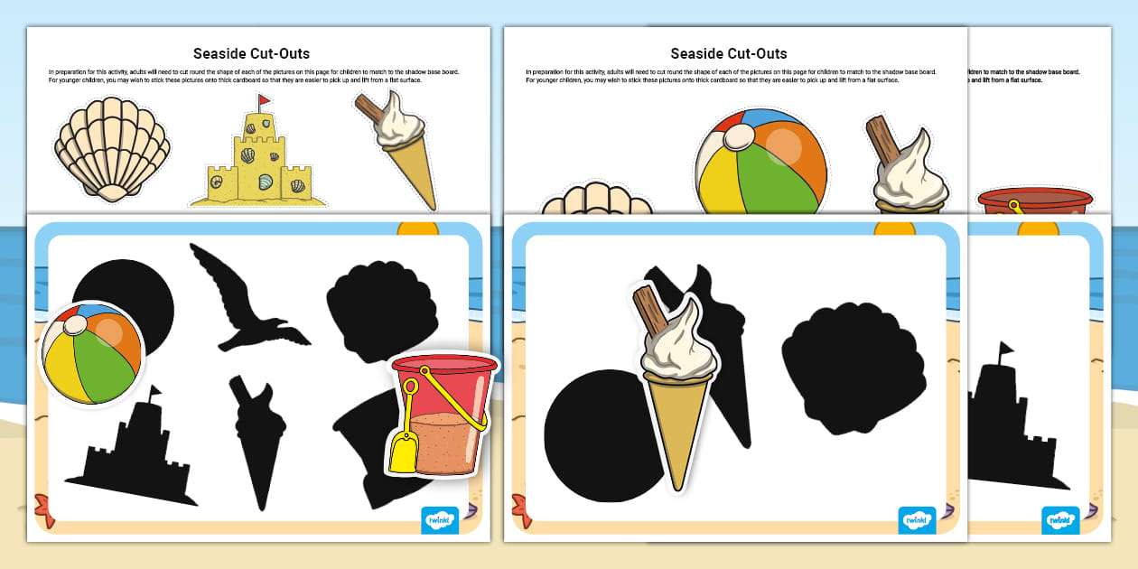 Seaside Picture and Shadow Matching Activity | Twinkl