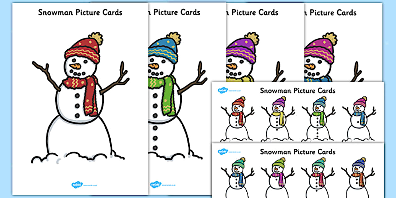 Snowman Cards - EYFS/KS1 - Teacher-made Resource - Twinkl