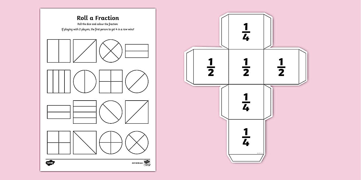 Year 1 Roll a Fraction Worksheet | Primary - Twinkl