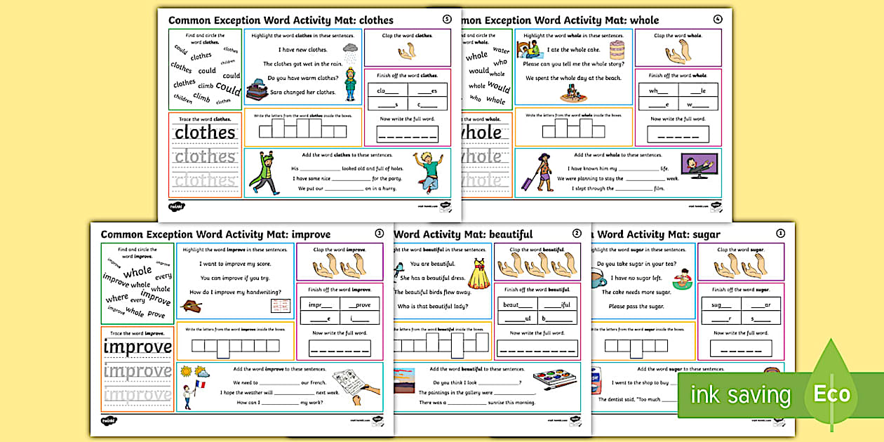 Year 2 Common Exception Word Activity Mat 12 Resource Pack