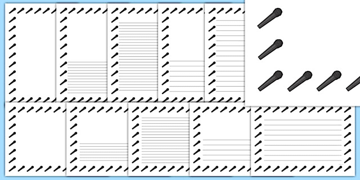 Creating a Rap Writing Template - Mic Drop Page Border