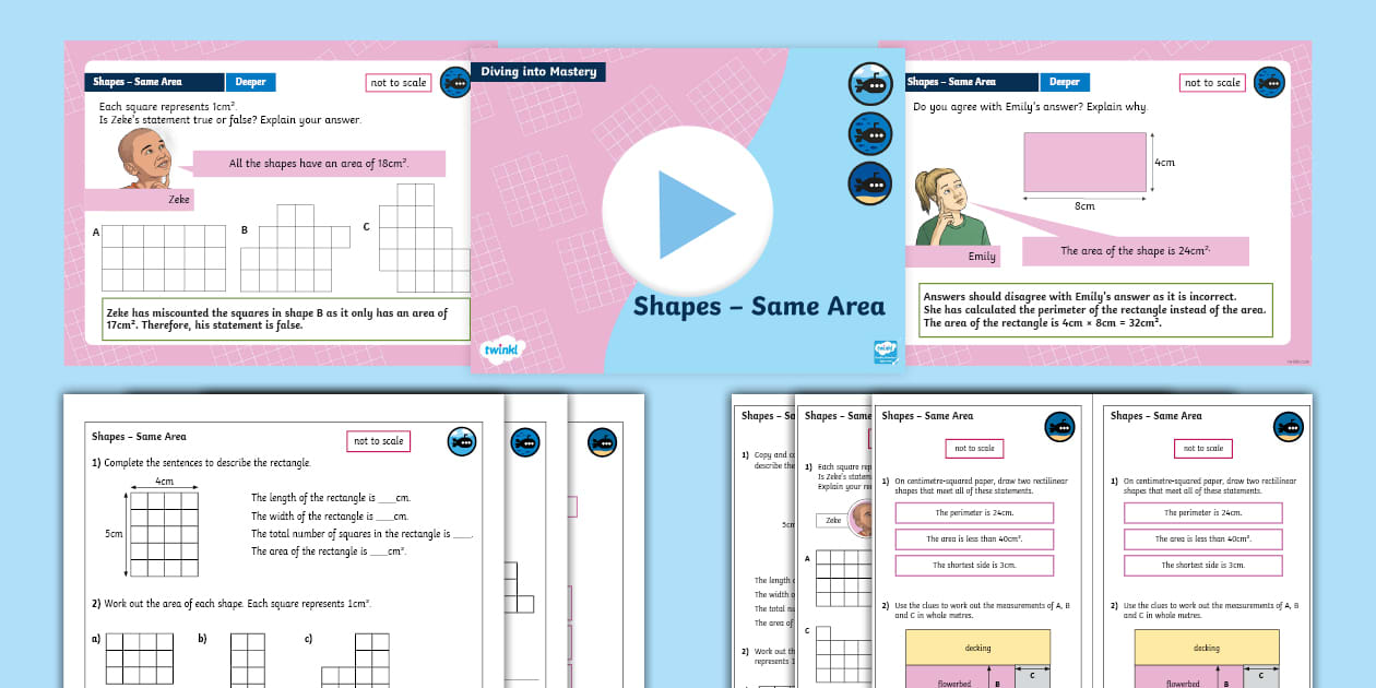 👉 Year 6 DiM: Step 1 Shapes – Same Area Teaching Pack