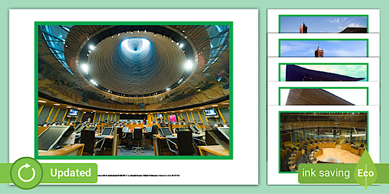 Welsh Assembly Building - Senedd Display Posters - Twinkl