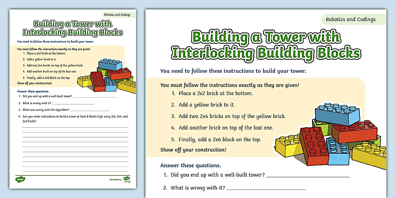 Robotics and Coding -Building a Tower of Interlocking Blocks
