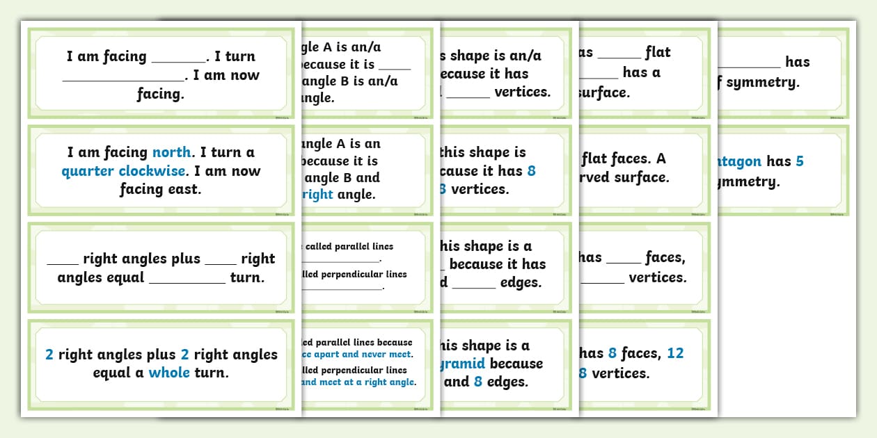 👉 Year 3 Properties of Shapes Stem Sentences - Twinkl