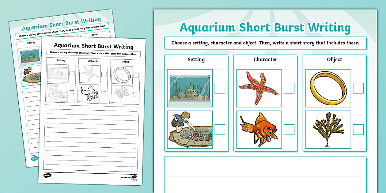 Aquarium Short Burst Writing Template (teacher made)