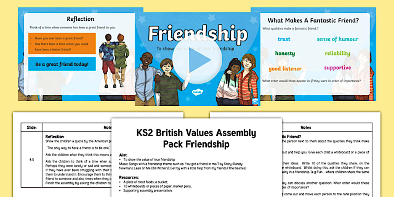 British Values Friendship Assembly Pack - Being a Friend