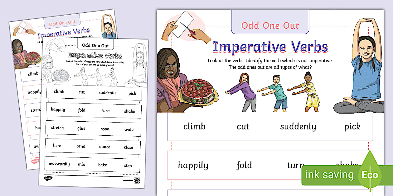 Imperative Verbs Odd One Out Worksheet