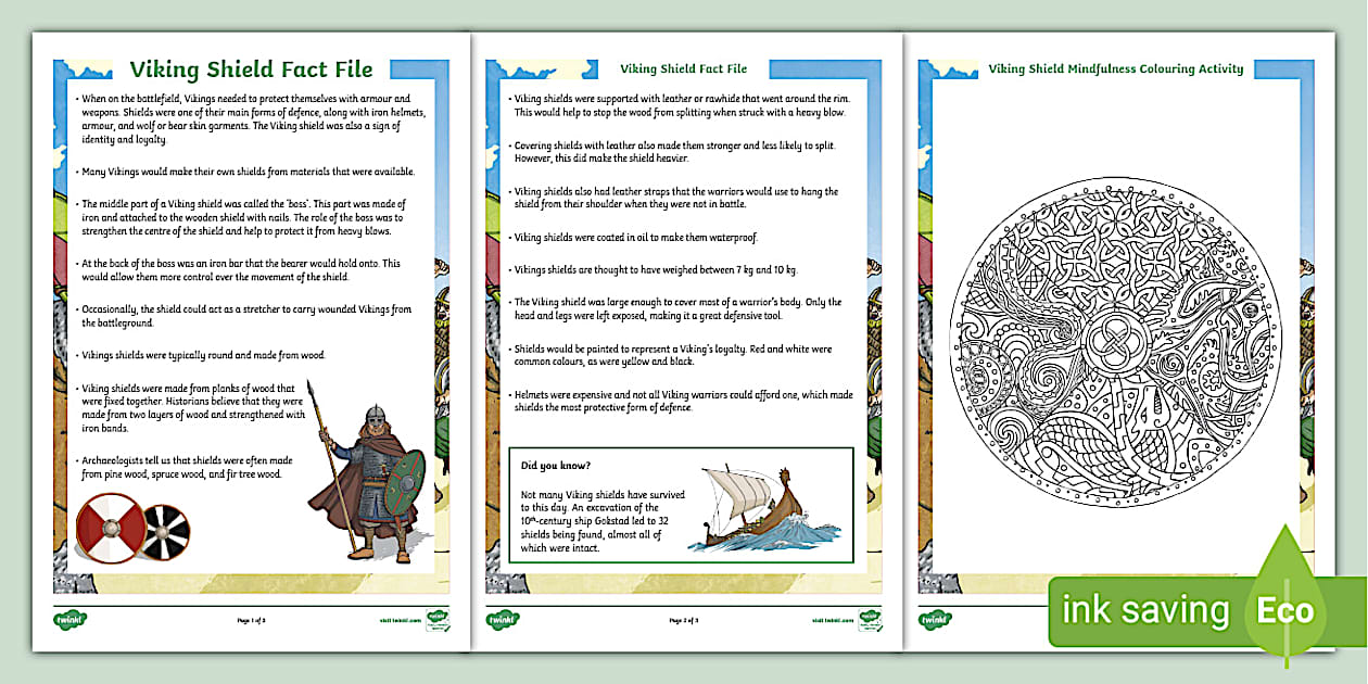 Viking Shield Fact File - Primary Resources (teacher made)