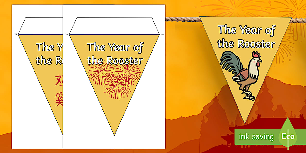 Chinese New Year The Year of the Rooster Display Bunting