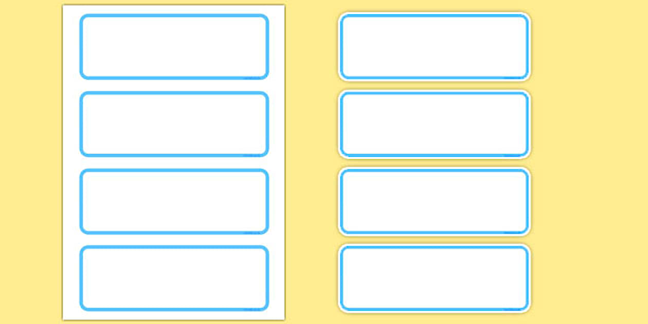 Black and White Editable Classroom Resource Labels (Blue)