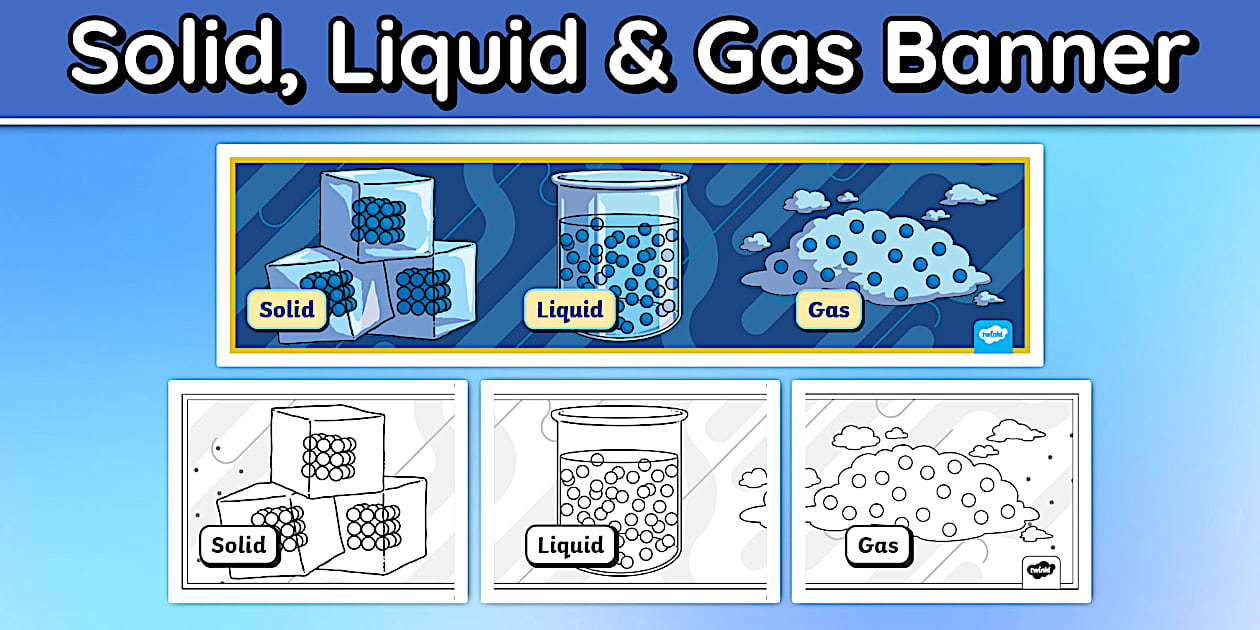Solid, Liquid, and Gas Bulletin Board Banner