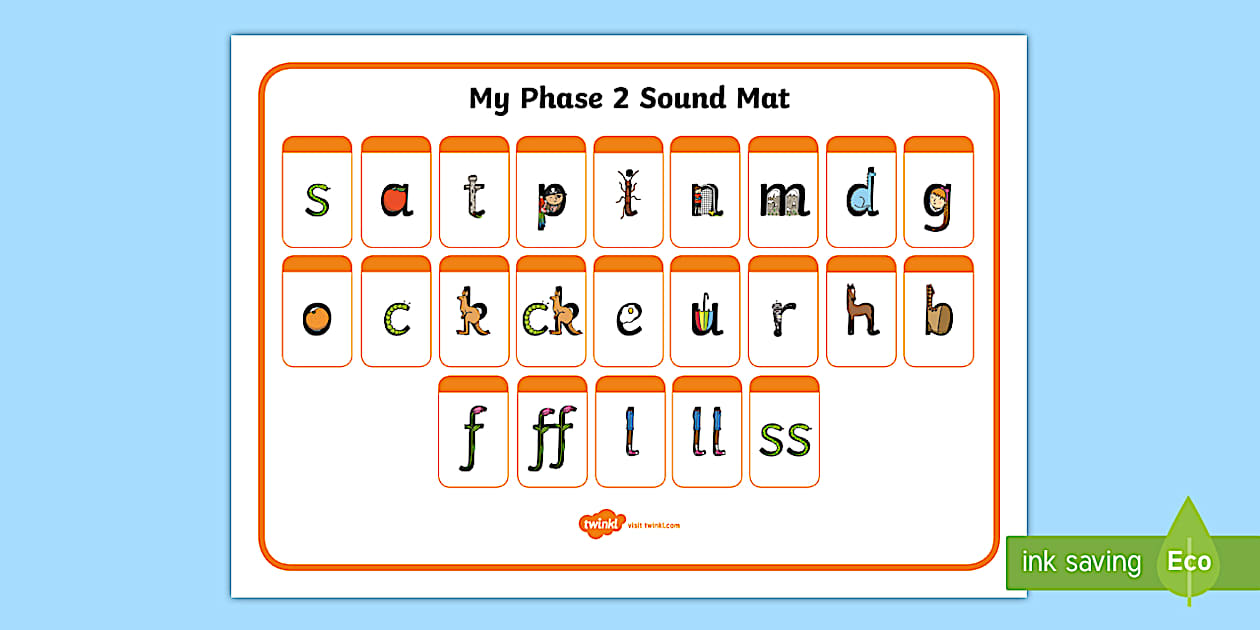 Phase 2 Letter Shapes Sound Mat - Twinkl