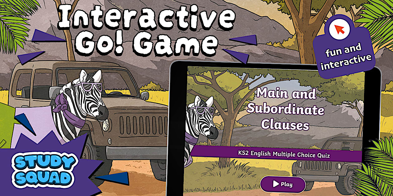 Main and Subordinate Clauses KS2 Multiple Choice Quiz Game