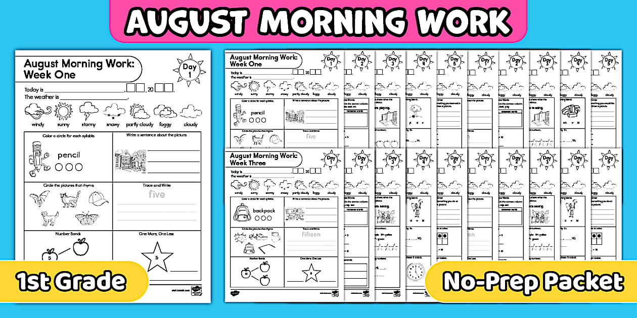 1st Grade Morning Worksheets | Math Resources | Twinkl USA