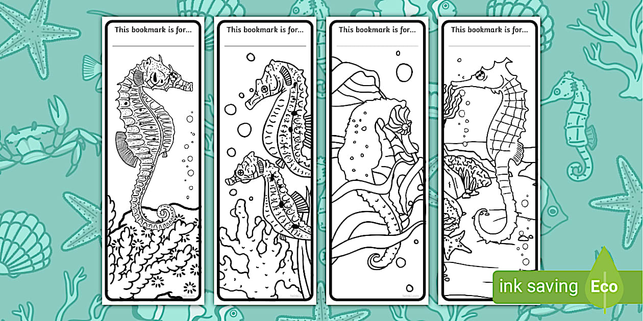 Spectacular Seahorse Bookmark To Colour | Twinkl | KS1