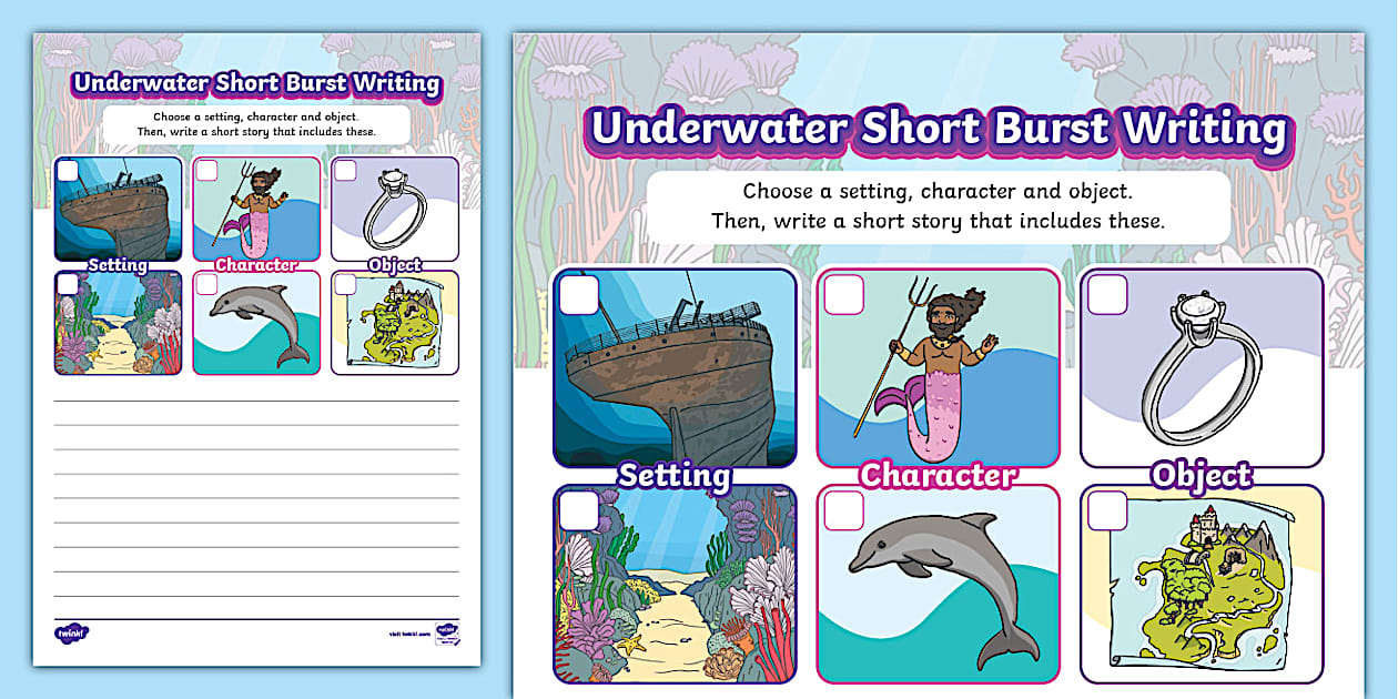 Underwater Short Burst Writing Template (Teacher-Made)