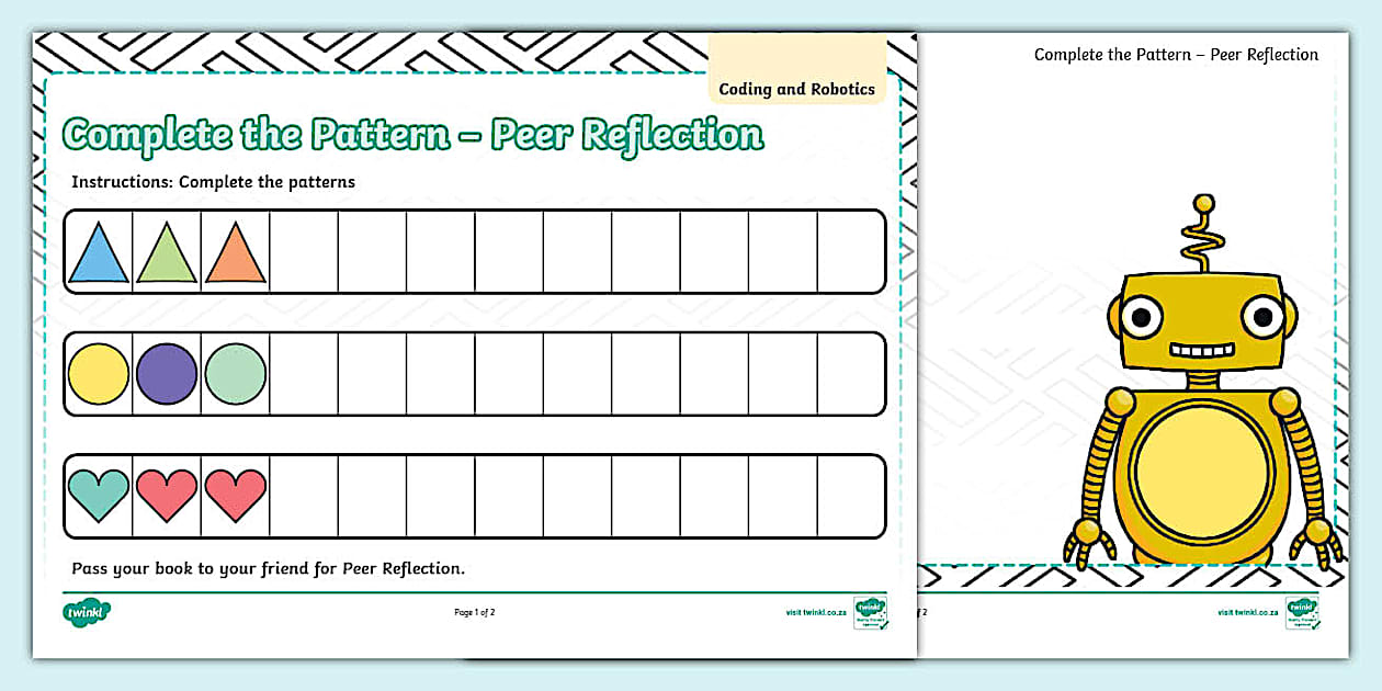 Grade 1 - Pattern Recognition 3x3 Peer Reflection - Twinkl
