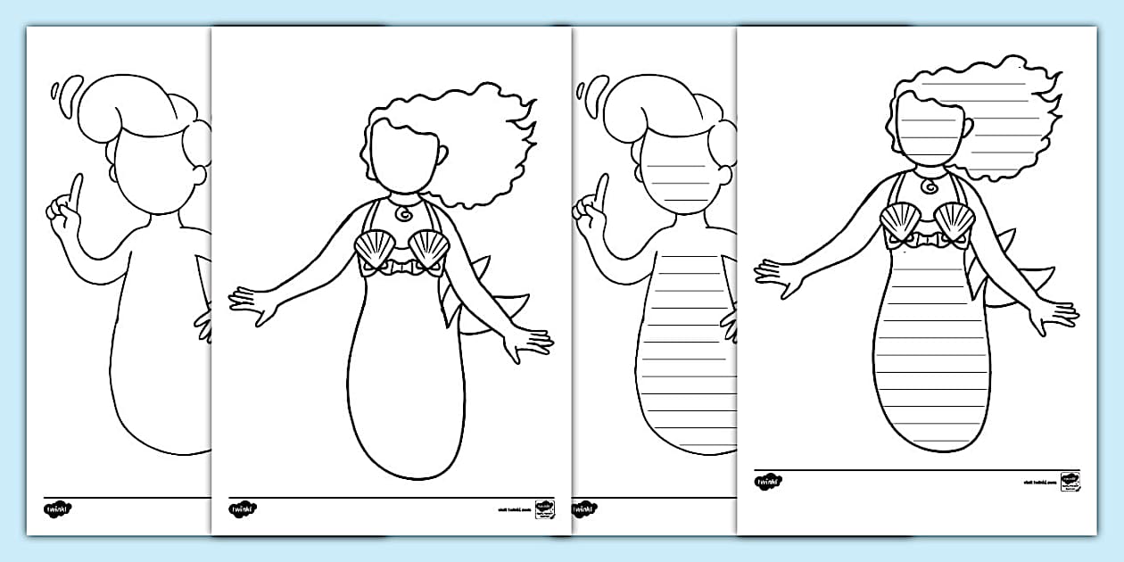 Mermaid Writing Template (teacher made) - Twinkl
