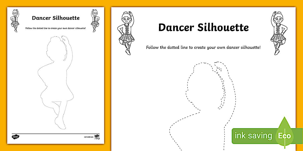 Dance Silhouette Drawing Activity (teacher made) - Twinkl