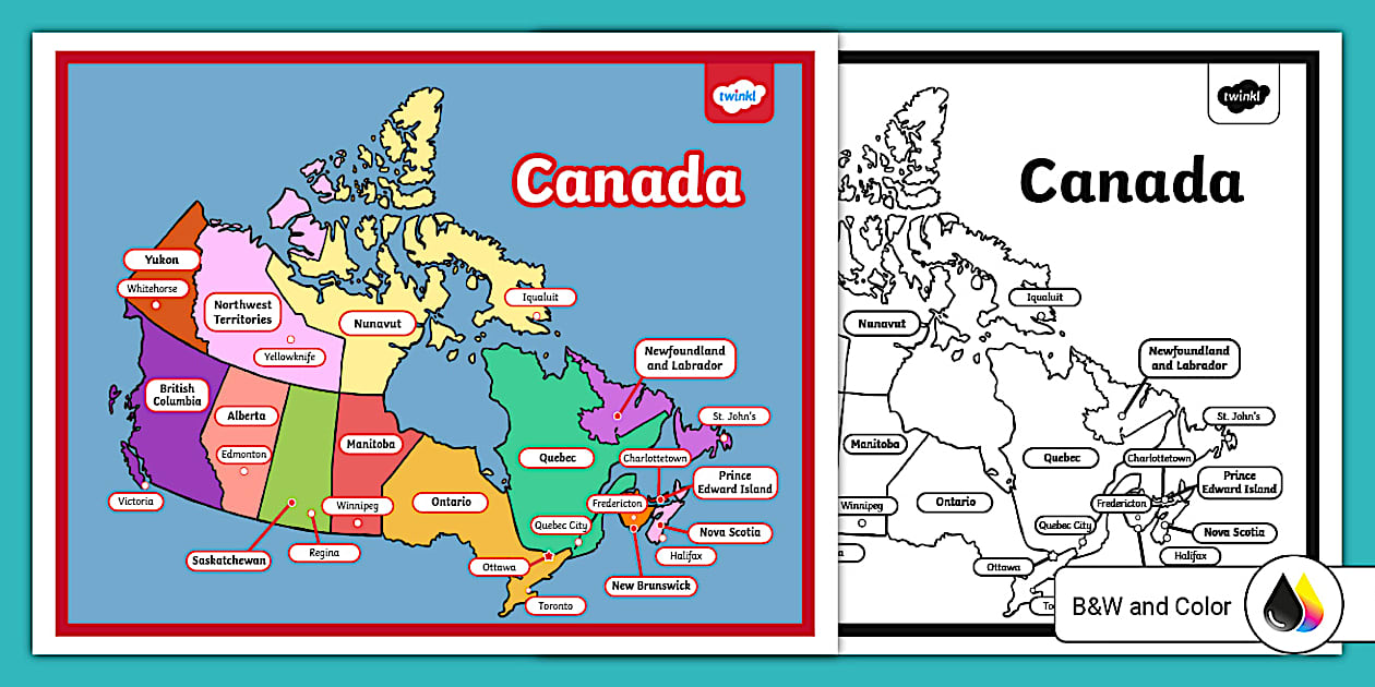 Map of Canada: Illustrated, Labelled Maps for Children!