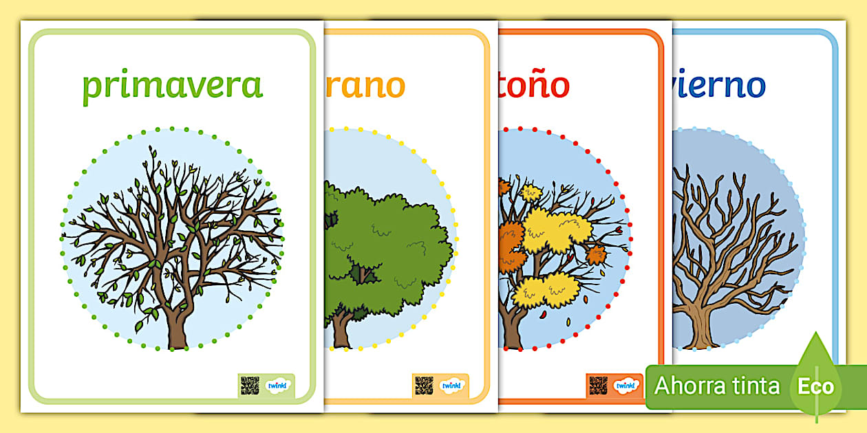 Carteles: Las estaciones del año (teacher made) - Twinkl