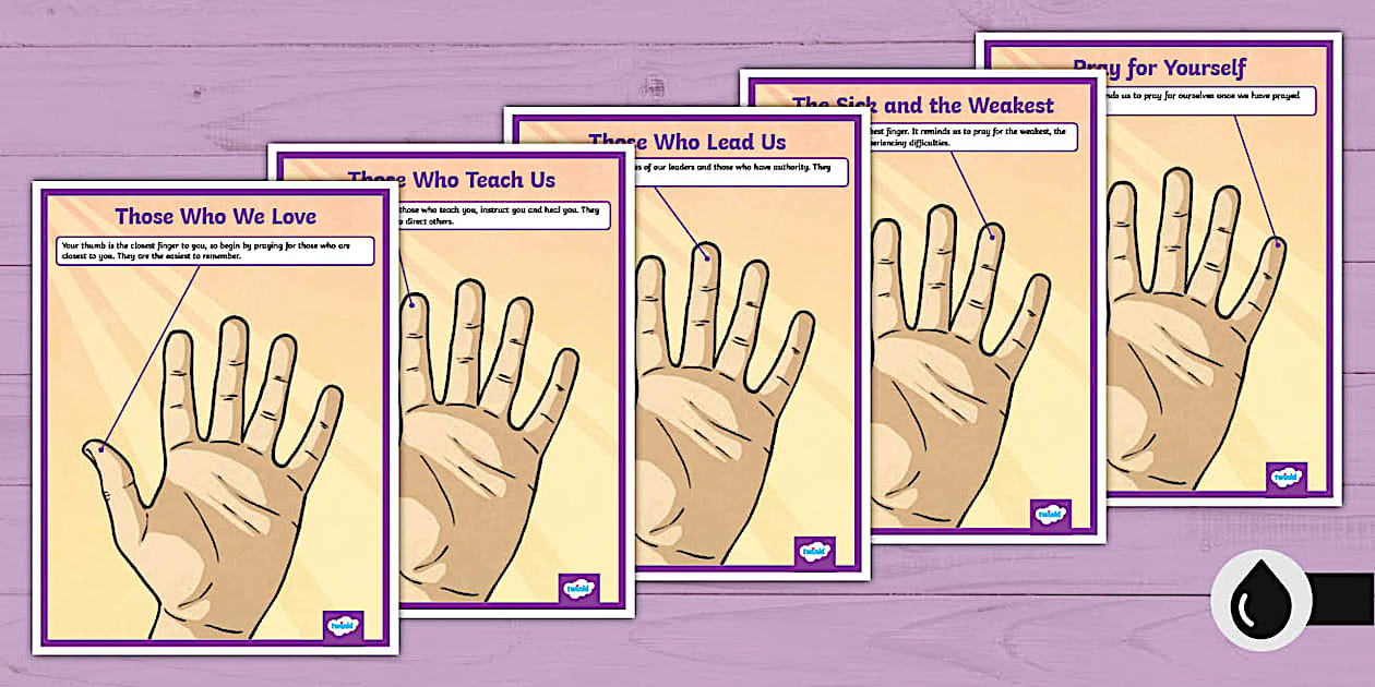 Praying With You 5 Fingers Display Posters (teacher made)