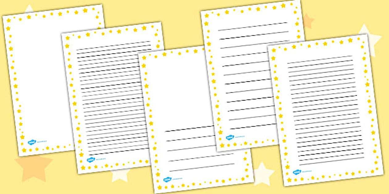 Editable Yellow Star Portrait Page Borders (teacher made)