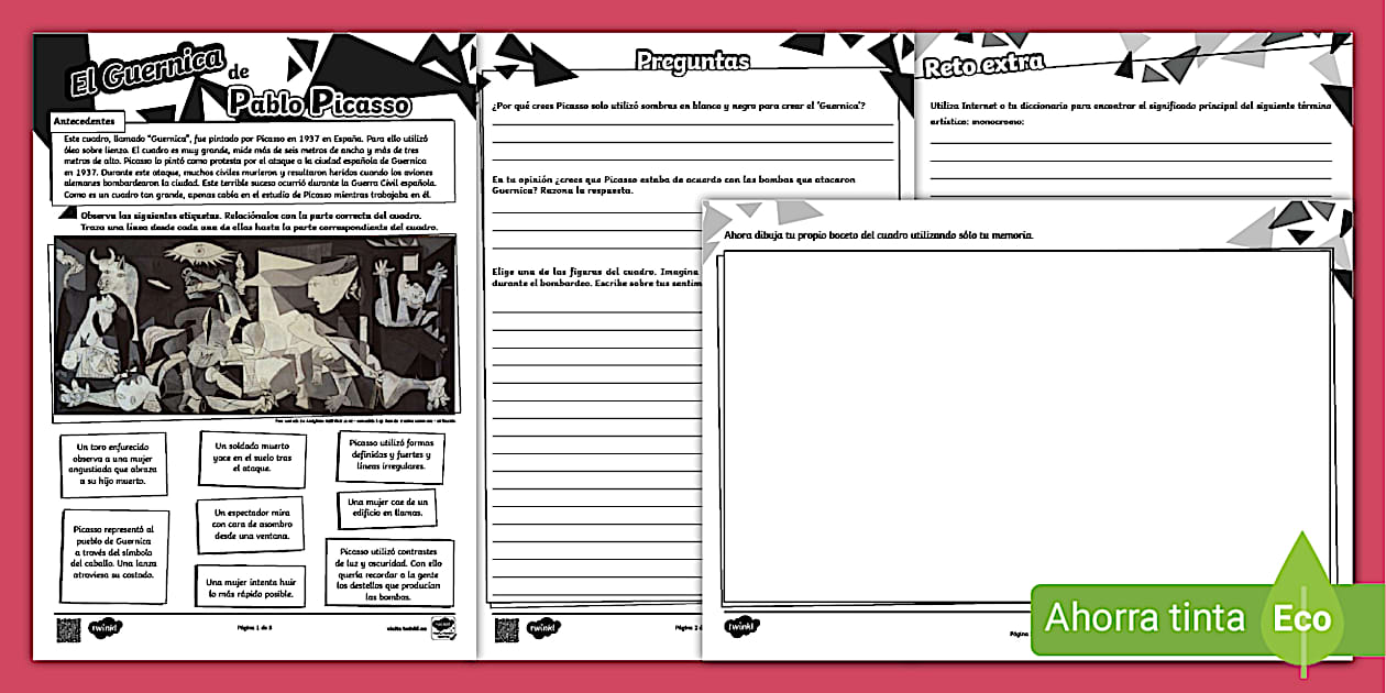 Ficha de actividad: El Guernica de Pablo Picasso - Twinkl