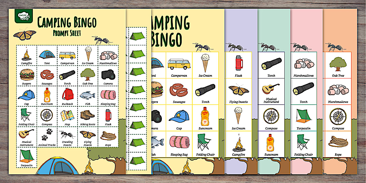 Camping Bingo Game Printable | Twinkl Party (teacher made)