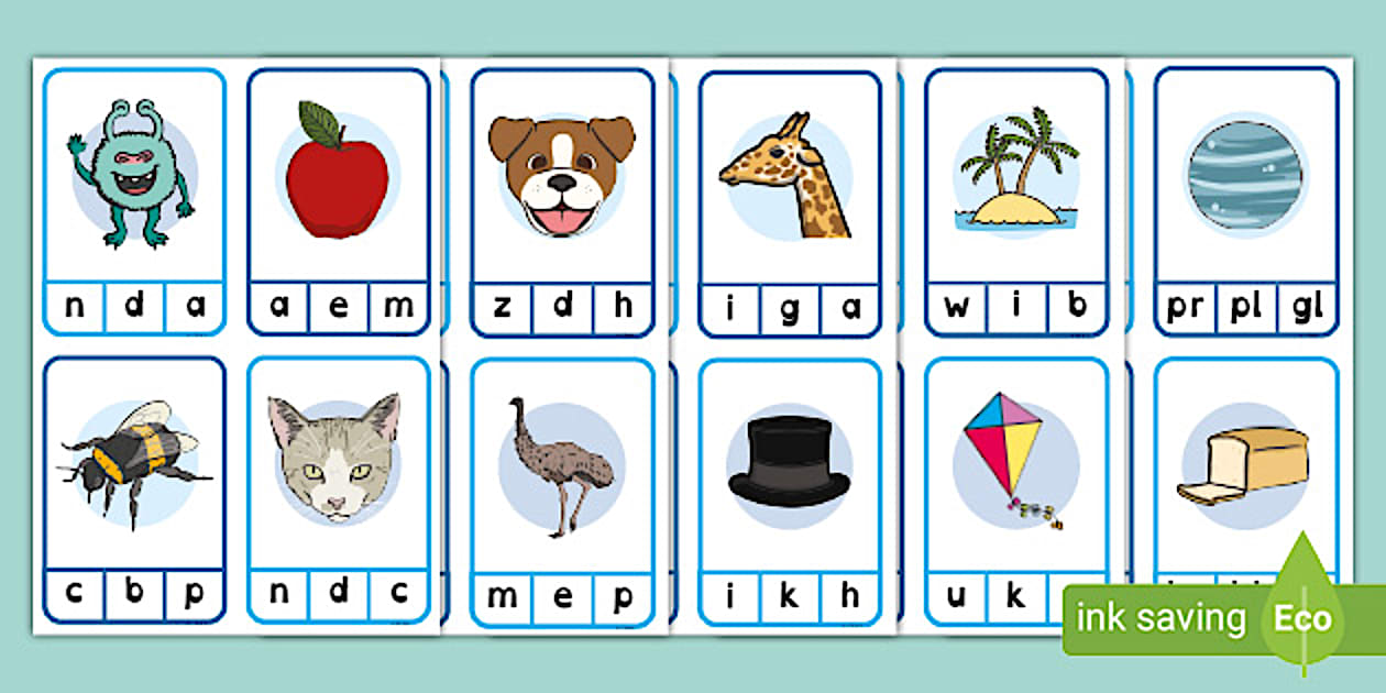 Visual Cue Phonics Peg Cards (teacher made) - Twinkl
