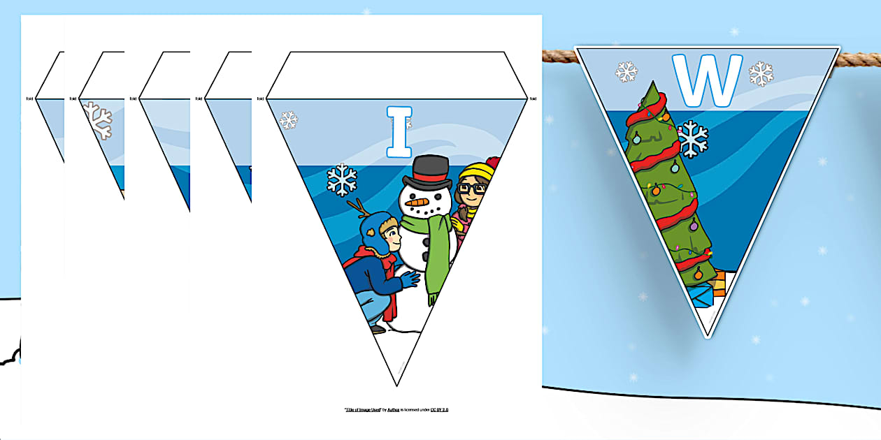 Winter Display Lettering Bunting (teacher made) - Twinkl