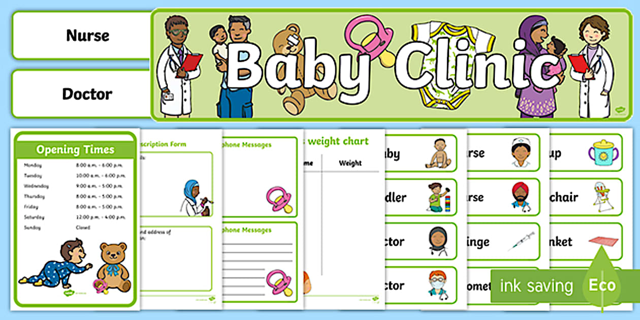 Editable Baby Clinic Role-Play Pack (teacher made) - Twinkl