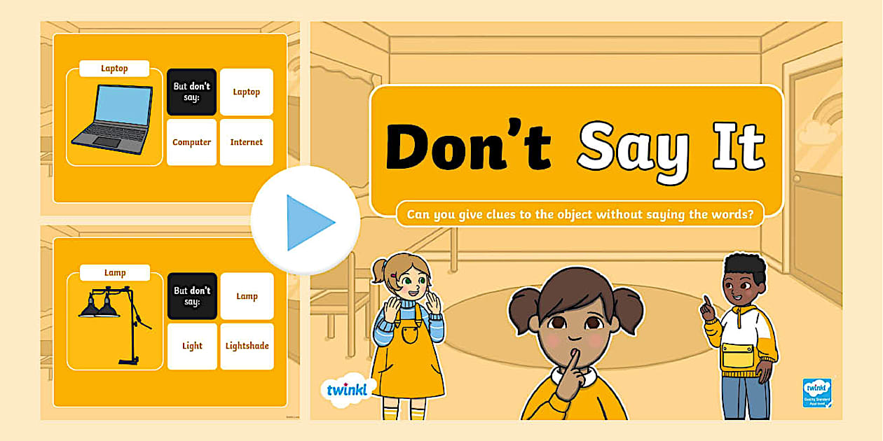 'Don't Say It', Oral Language Game - (PowerPoint).