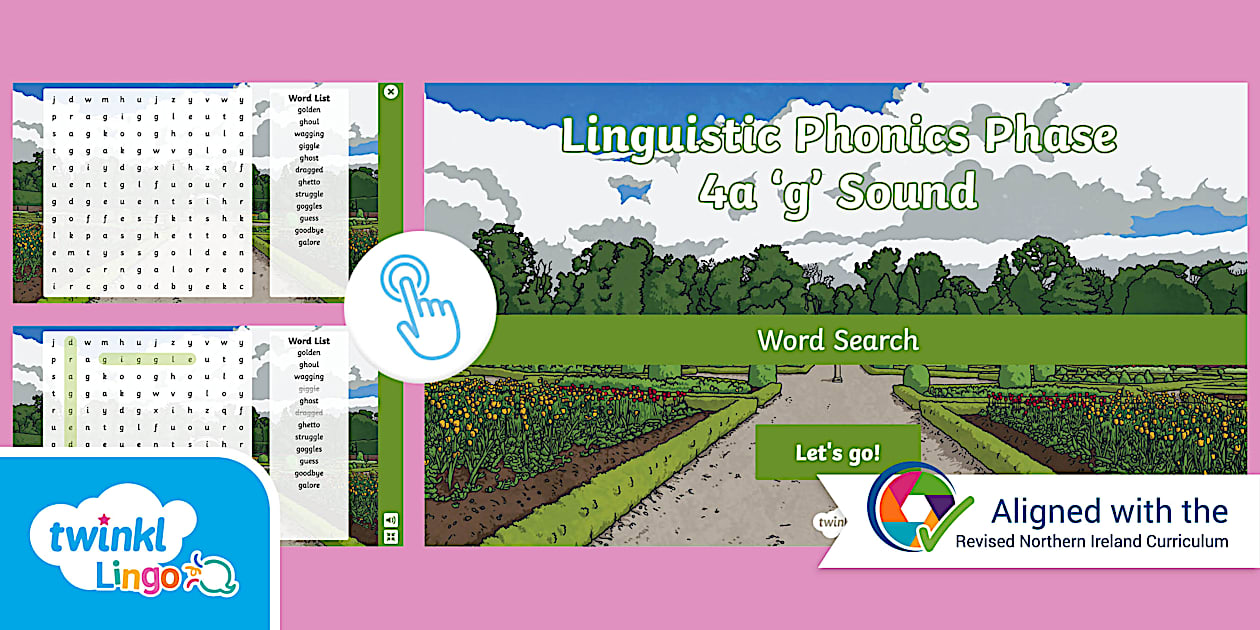 Linguistic Phonics Phase 4a ‘g’ Sound Interactive Word Search