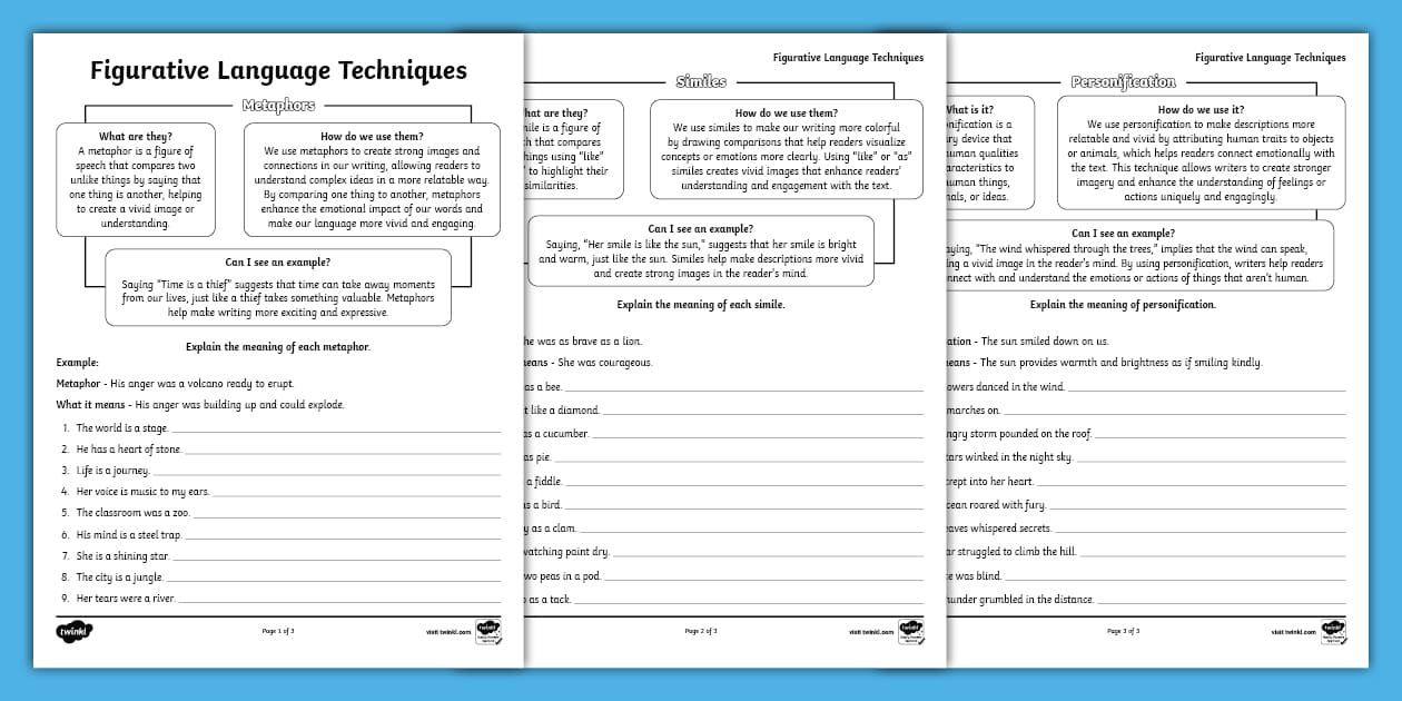 Figurative Language Techniques | ELA | Twinkl USA - Twinkl