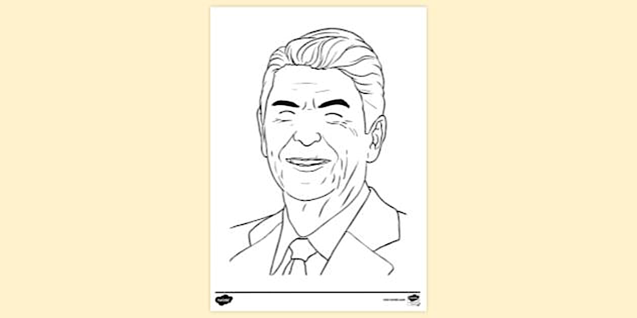 Ronald Reagan Twinkl Eyes Colouring Sheet Colouring | Colouring Sheets
