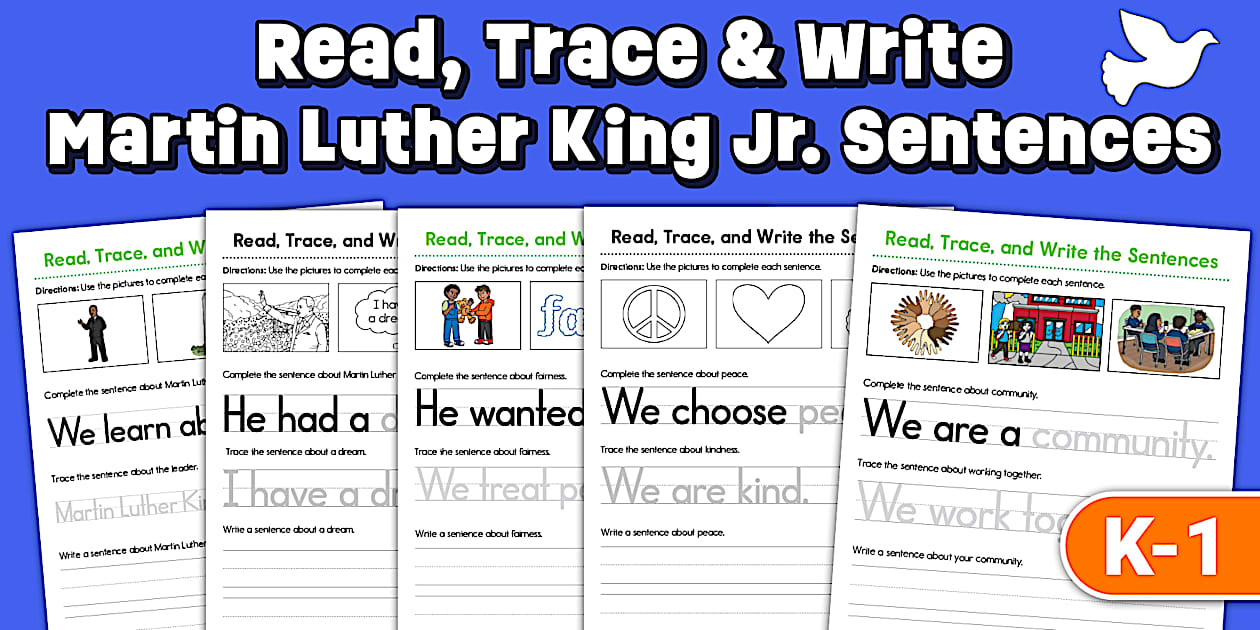 Read, Trace, and Write Martin Luther King Jr. Sentences