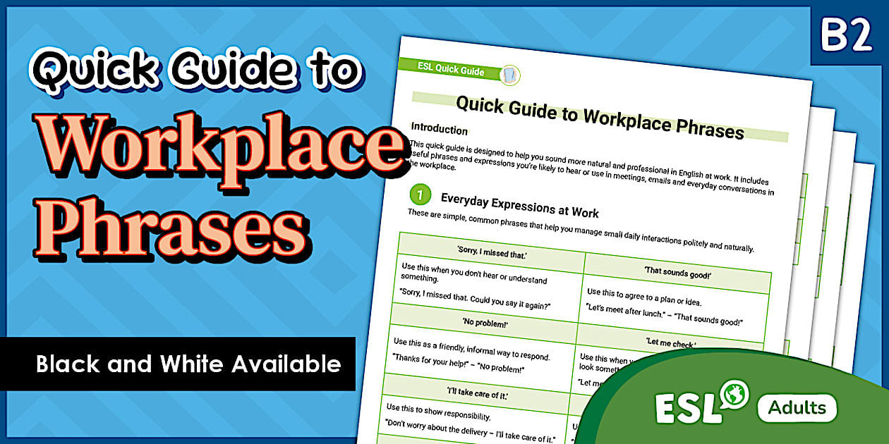 Quick Guide to Workplace Phrases [Adults, B2]