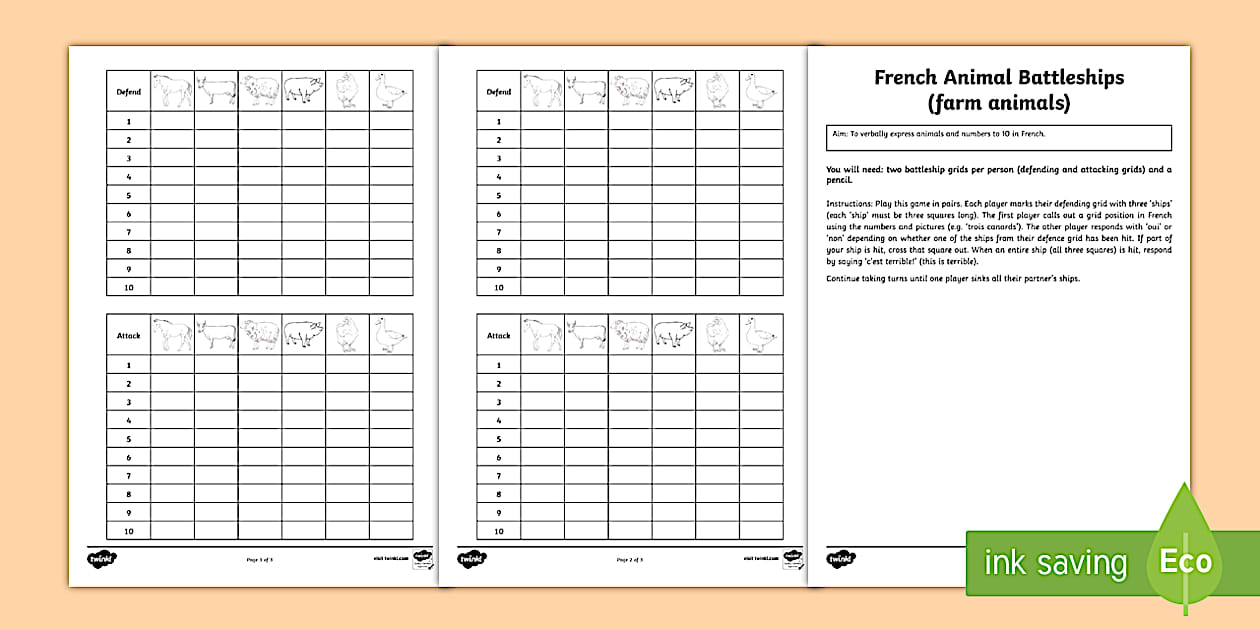 French Farm Animals Board Game (Teacher-Made) - Twinkl