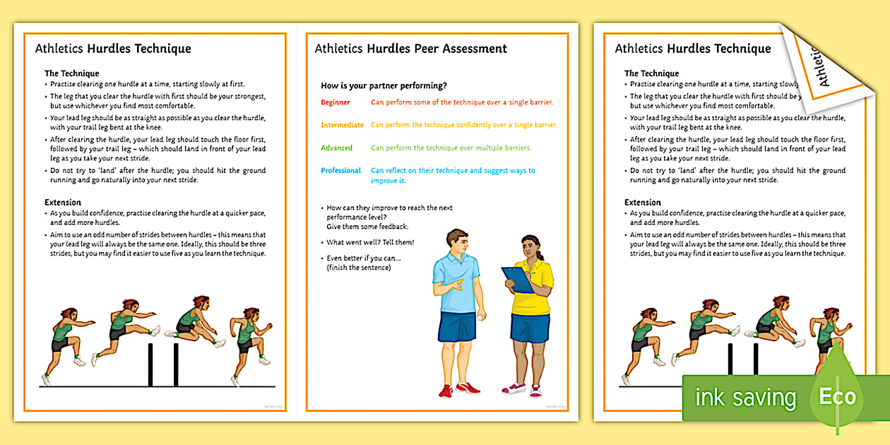 Athletics: Hurdles Techniques Card (teacher made) - Twinkl