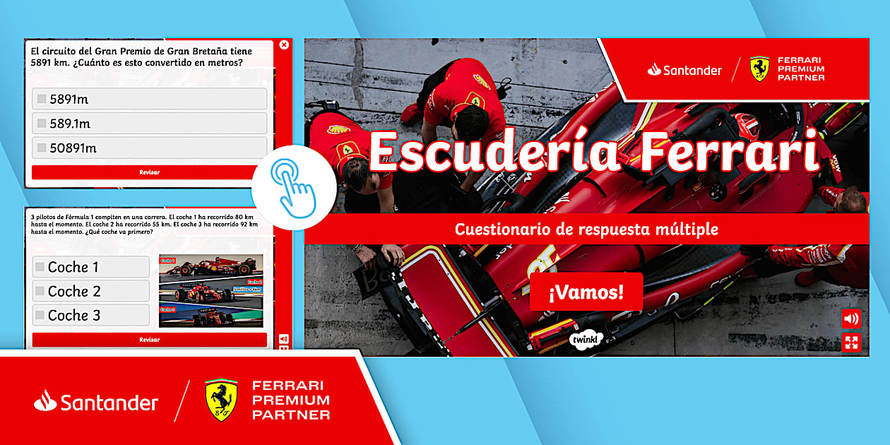 Escudería Ferrari: Conversión de medidas - Test interactivo