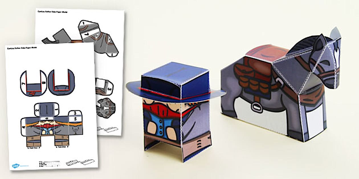 3D Wild West Outlaw Rider Activity (teacher made) - Twinkl