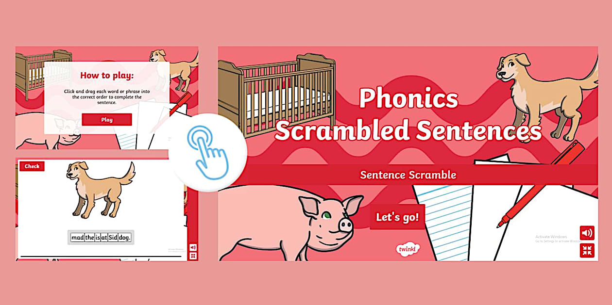 Set 3 Phonics Scrambled Sentences to support the teaching of Phonics Plus 3