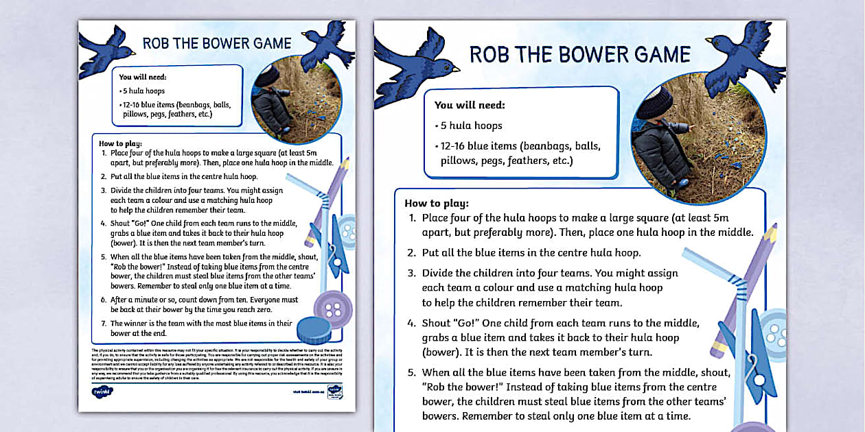 National Simultaneous Storytime Rob the Bower Game - Twinkl