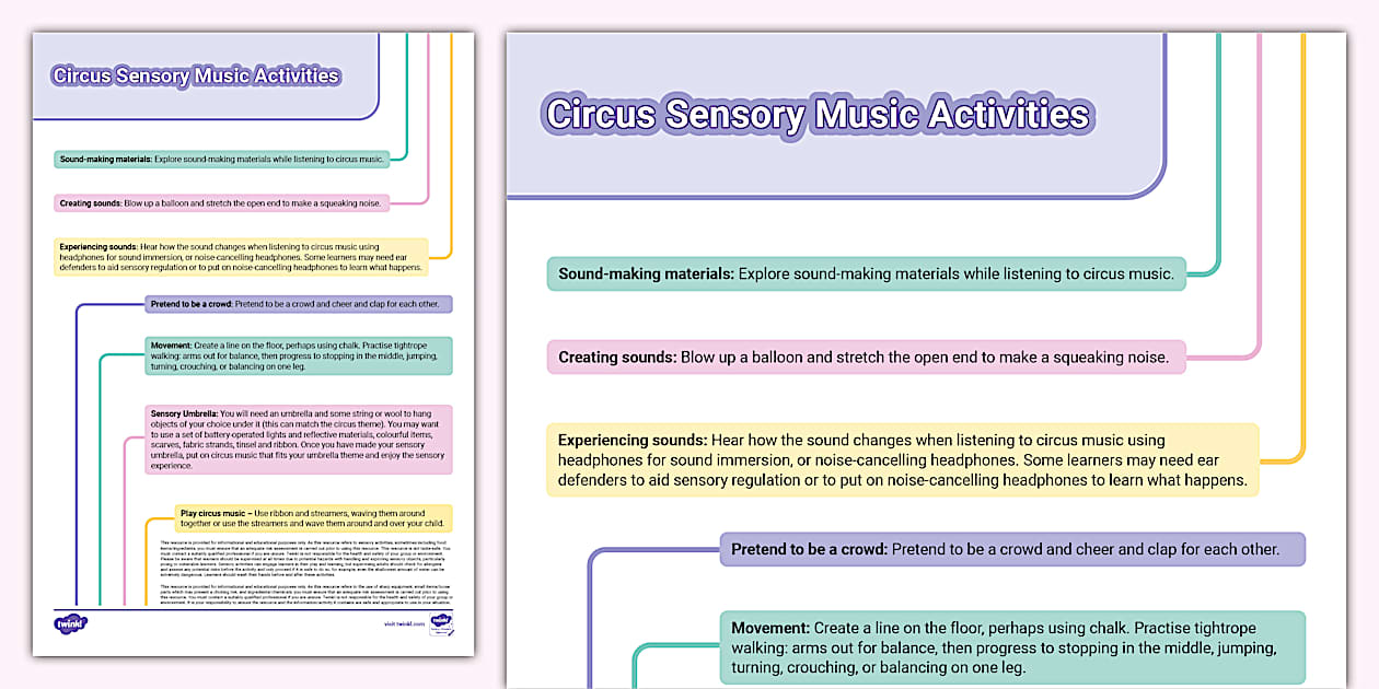 Sensory Circus | Sensory Music Circus | Twinkl | EYFS