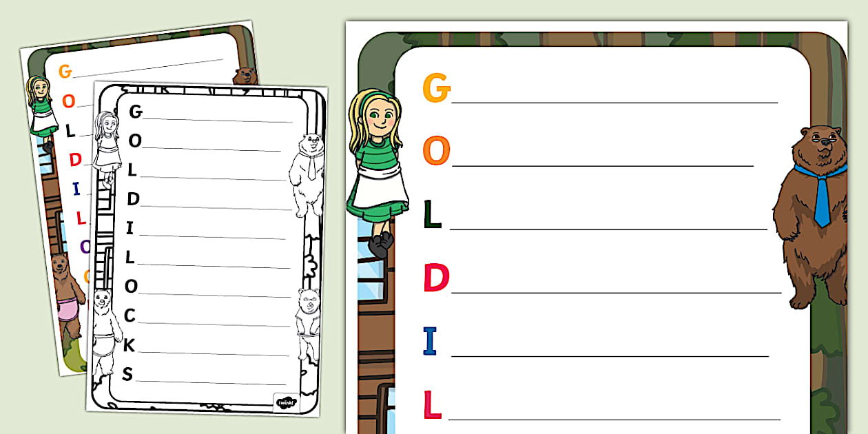 Goldilocks Acrostic Poem Template (teacher made) - Twinkl