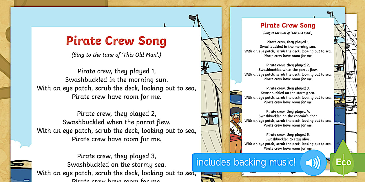 Pirate Crew Song (teacher made) - Twinkl