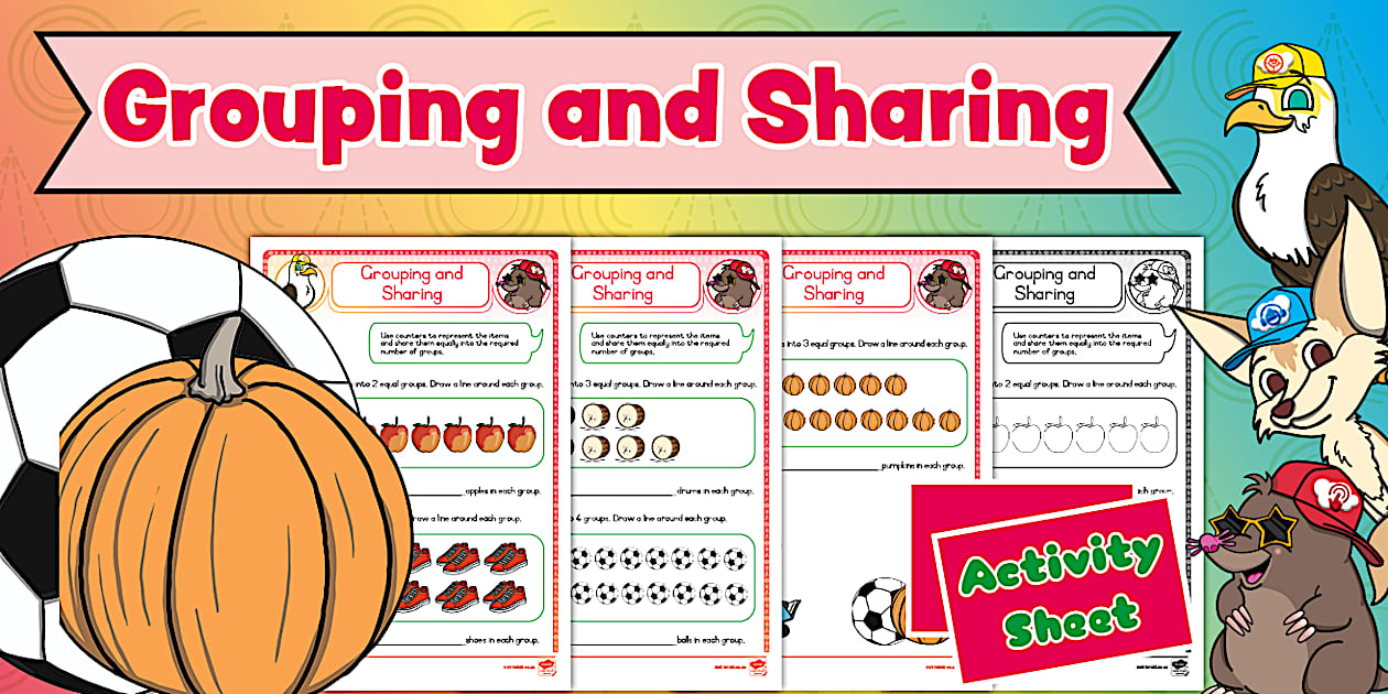 Grade 1 Maths - Sharing and Grouping: Worksheet 6