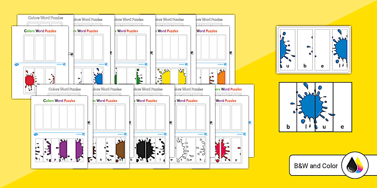 Colors Word Puzzles (Teacher-Made) - Twinkl